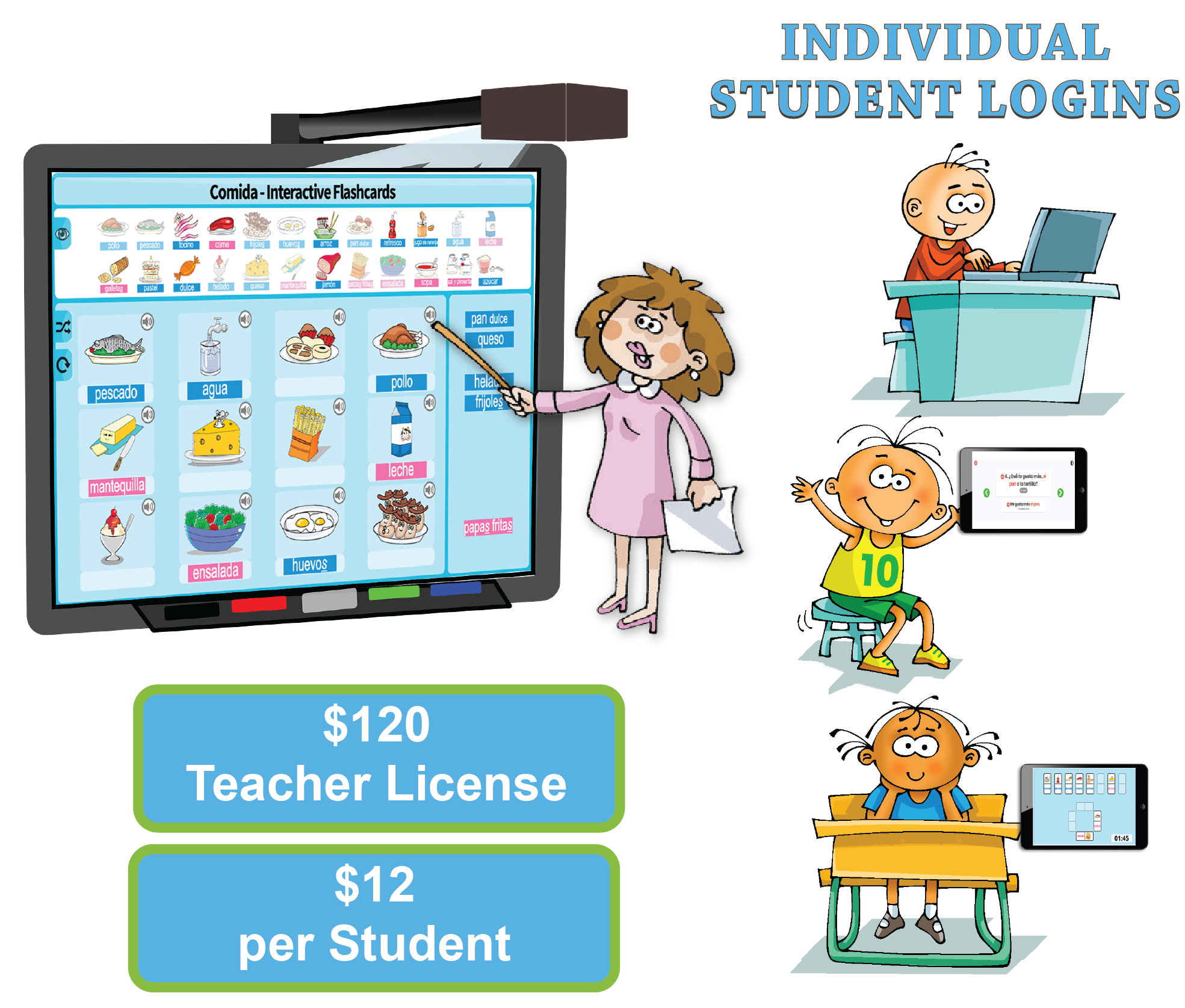 Individual Student Logins - Spanish for Kids
